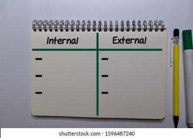 Internal External Write On Book Isolated Stock Photo 1596487240 ...