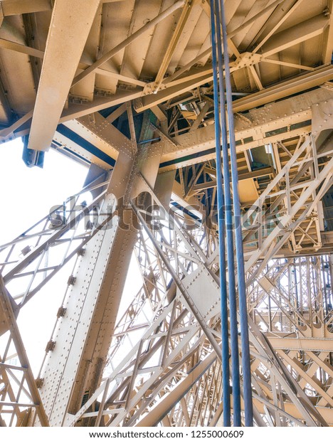 Internal Metallic Structure Eiffel Tower Paris Stock Photo 1255000609 ...