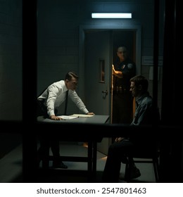 Interrogation Room Large Clean Detective Leather AI-generated image ...