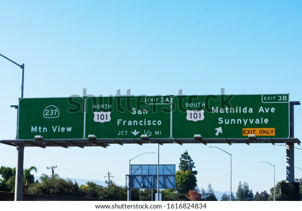 Interstate 237 101 Highway Road Sign Stock Photo 1616824834 | Shutterstock