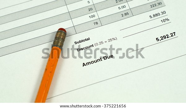 Invoice Pencil Stock Photo 375221656 | Shutterstock