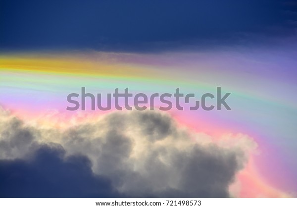 Iridescent Pileus Cloud Rainbow Clouds Background Stock Photo 721498573 ...
