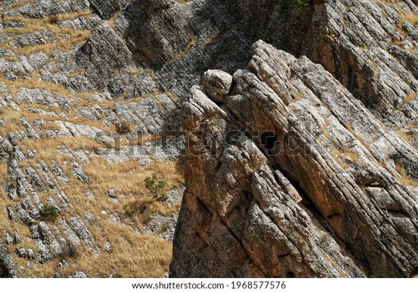 Irregular Rock Cliff Texture Background Stone Stock Photo 1968577576 ...