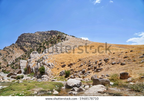 Irregular Rock Cliff Texture Background Stone Stock Photo 1968578710 ...