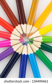 Isolated Circular Composition Colored Pencils Stock Photo 134490461 ...