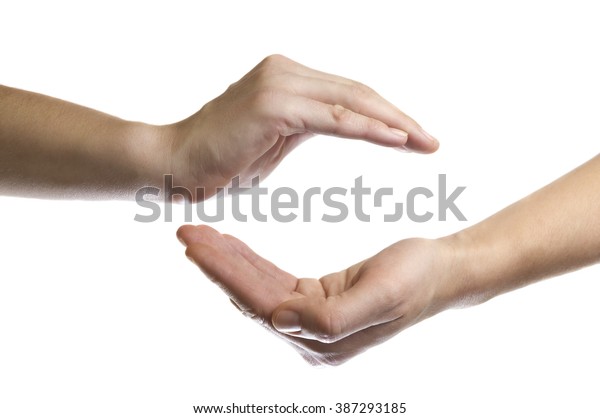 Isolated Image Two Hands Facing Each Foto stock 387293185 | Shutterstock