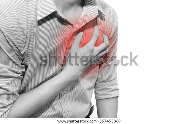 Isolated Man Having Heart Attack Grab Stock Photo (Edit Now) 357453869