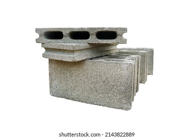 Isolated Stacked Threehole Rectangular Concrete Block Stock Photo ...