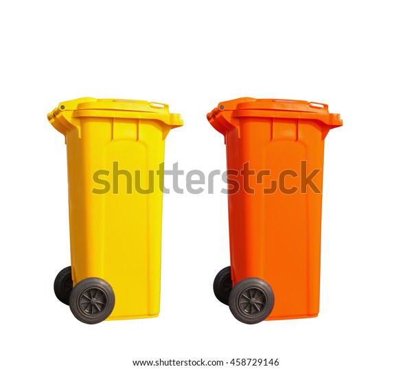 Isolated Yellow Orange Garbage Bin On Stock Photo 458729146 | Shutterstock