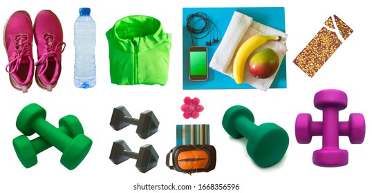 Items Workout Exercise On White Background Stock Photo (Edit Now ...