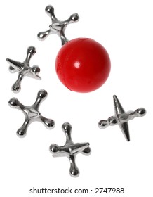 Red Ball Jacks Isolated On White Stock Photo (Edit Now) 10963186