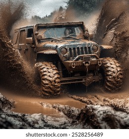 Muddy Jeep Off Road AI-generated image 2529437913 | Shutterstock
