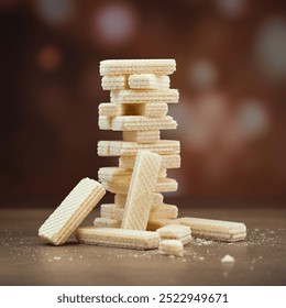 Jenga Tower Disordered Generated White Vanilla AI-generated image ...