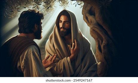 Outdoor Photo Jesus Heals Blind Man AI-generated image 2422767643 ...