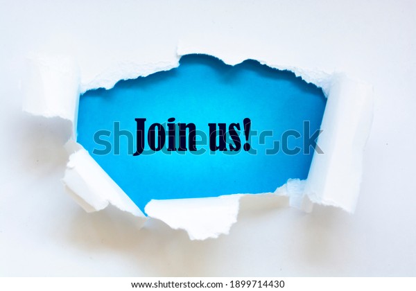 Join Us Message Appearing Behind Torn Stock Photo 1899714430 | Shutterstock