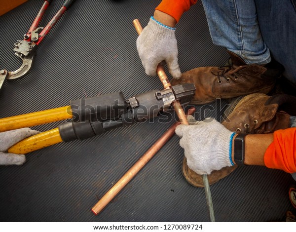 Jointer Cable Splice Catenary Cable Wire Stock Photo 1270089724 ...