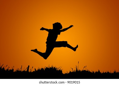 Little Boy Jumping Sky Having Happy Stock Photo 220044661 | Shutterstock