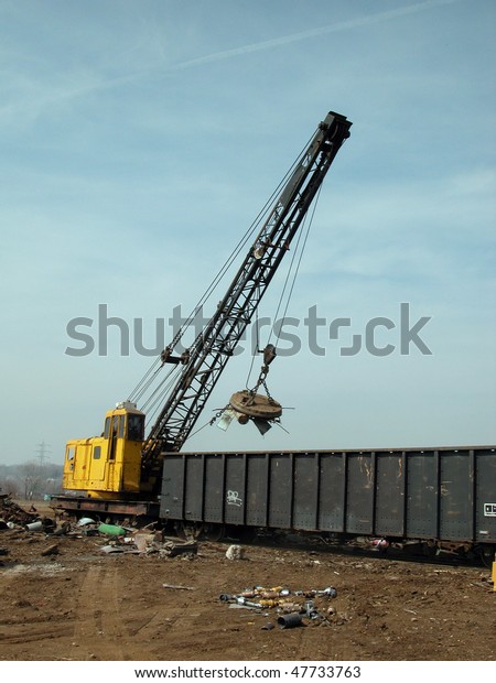 Junk Yard Magnet Crane Stock Photo (Edit Now) 47733763