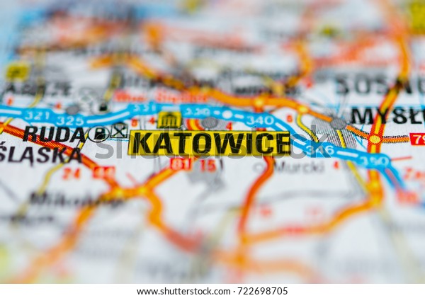 Katowice On Map Stock Photo 722698705 | Shutterstock