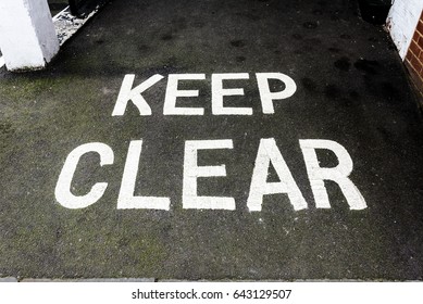 Keep Clear Message Painted On Asphalt Stock Photo 643129507 | Shutterstock