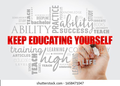 Keep Educating Yourself Word Cloud Collage Stock Photo 1658471047 ...