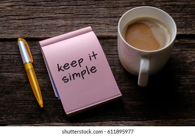 Keep Simple Notebook Message Coffee Pen Stock Photo 611895977 ...