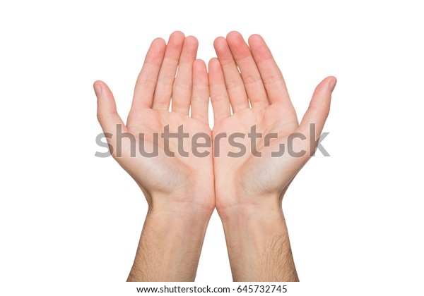 Keeping Hands Empty Cupped Palms Together Stock Photo (Edit Now) 645732745