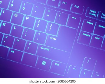 Keyboard Backlight Technology Web Concept Background Stock Photo (Edit ...
