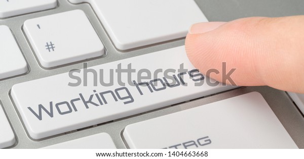 Keyboard Labeled Button Working Hours Stock Photo (Edit Now) 1404663668