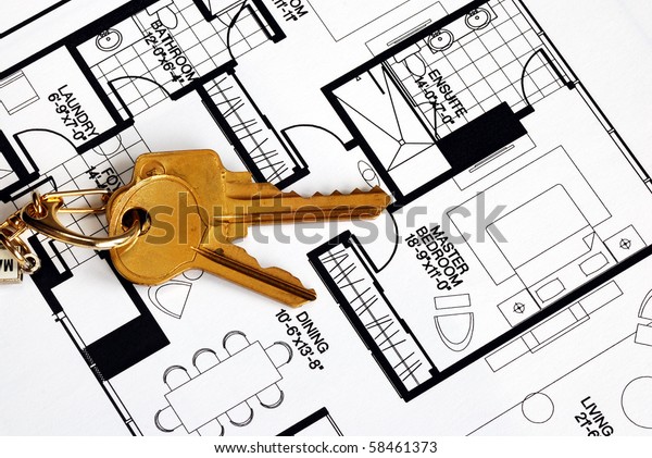 Keys On Floorplan Concepts Real Estate Stock Photo 58461373 | Shutterstock