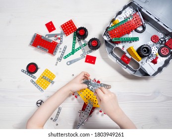 Kid Constructing Model Metal Details Kids Stock Photo 1803949261 ...