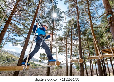 Kid Evolves Through Obstacle Hanging Trees Stock Photo 1131686732 ...