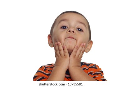 Toddler Boy Funny Surprised Shocked Expression 스톡 사진 13155454 ...
