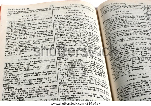 King James Version Bible Opened 23rd Stock Photo (Edit Now) 2145457