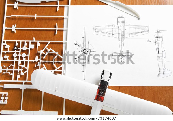 Kit Assembling White Plastic Airplane Model Stock Photo (Edit Now) 73194637