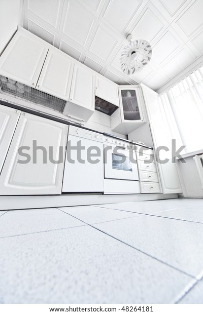 Kitchen Interior Wide Angle View Stock Photo 48264181 | Shutterstock