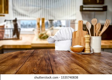 Table Background Free Space Kitchen Interior Stock Photo (Edit Now ...