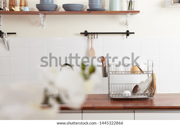 Kitchen Various Kitchen Tools Background Kitchen Stock Photo 1445322866 ...