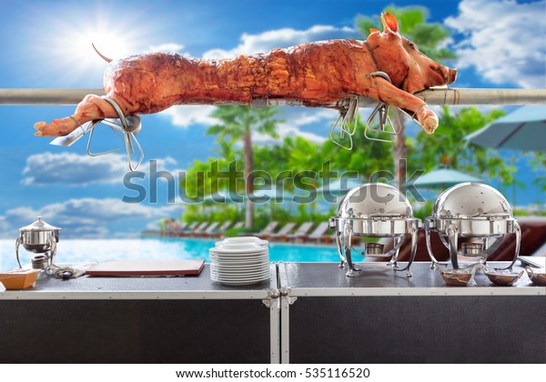 Kitchenware On Table Grilled Pig On Stock Photo 535116520 | Shutterstock