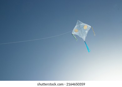 Kite Floating Sky Bluetailed Rectangular Kite Stock Photo 2164650359 ...