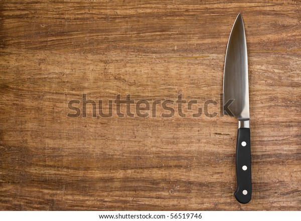Knife On Rustic Kitchen Table Copy Stock Photo 56519746 | Shutterstock