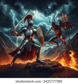 Knight Warrior War Back View Facing AI-generated image 2455967163 ...