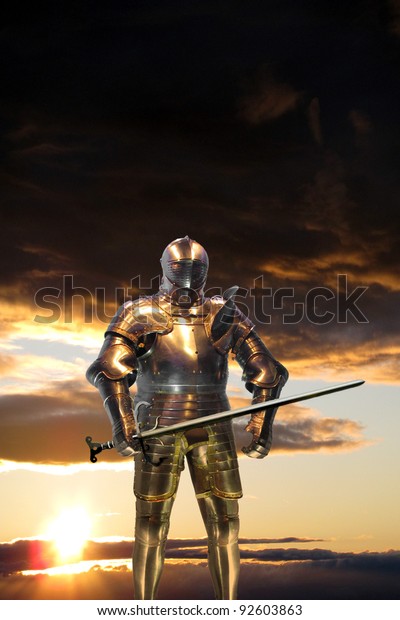 Knight Sunset Stock Photo (Edit Now) 92603863