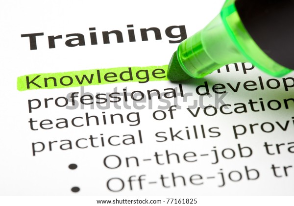 Knowledge Highlighted Green Under Heading Training Stock Photo (Edit ...