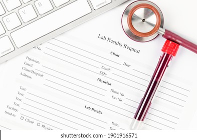 Lab Results Request Form Sample Blood Stock Photo (Edit Now) 1901916571
