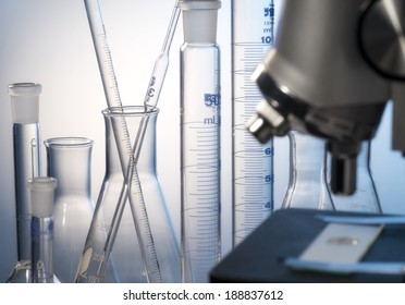 Laboratory Scene Microscope Flasks Test Tube Stock Photo 188837612 ...