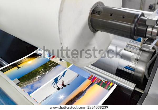 Lamination Machine Laminating Offset Print Roll Stock Photo 1534038239 ...