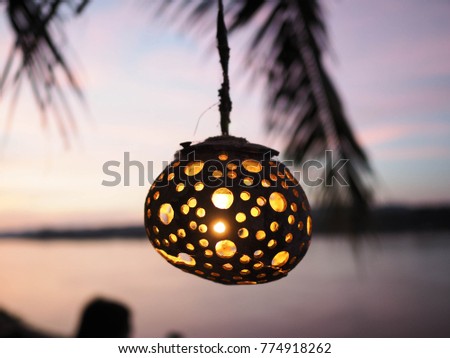 Lamps Made Coconut Shell Coconut Shell Lamp Stock Photo (Edit Now ...