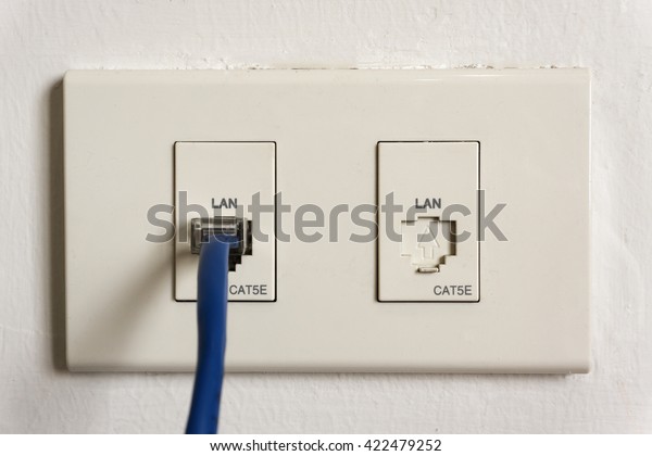 Lan Cable Plug Wall Outlet Stock Photo (Edit Now) 422479252