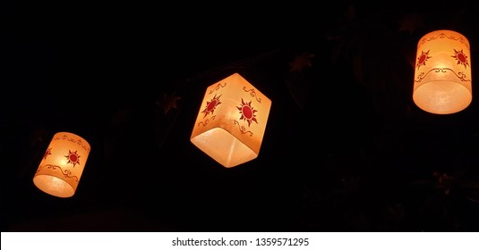 Lanterns Black Background Stock Photo 1359571295 | Shutterstock